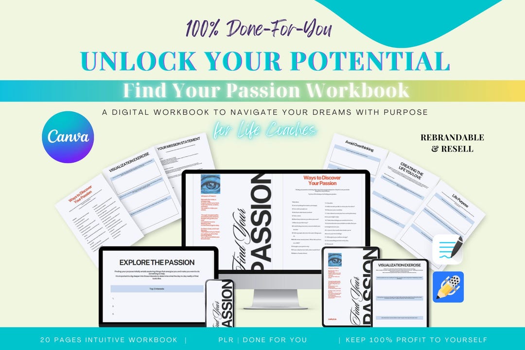 Find Your Passion Workbook: Career Planner, Self-discovery (digital ...