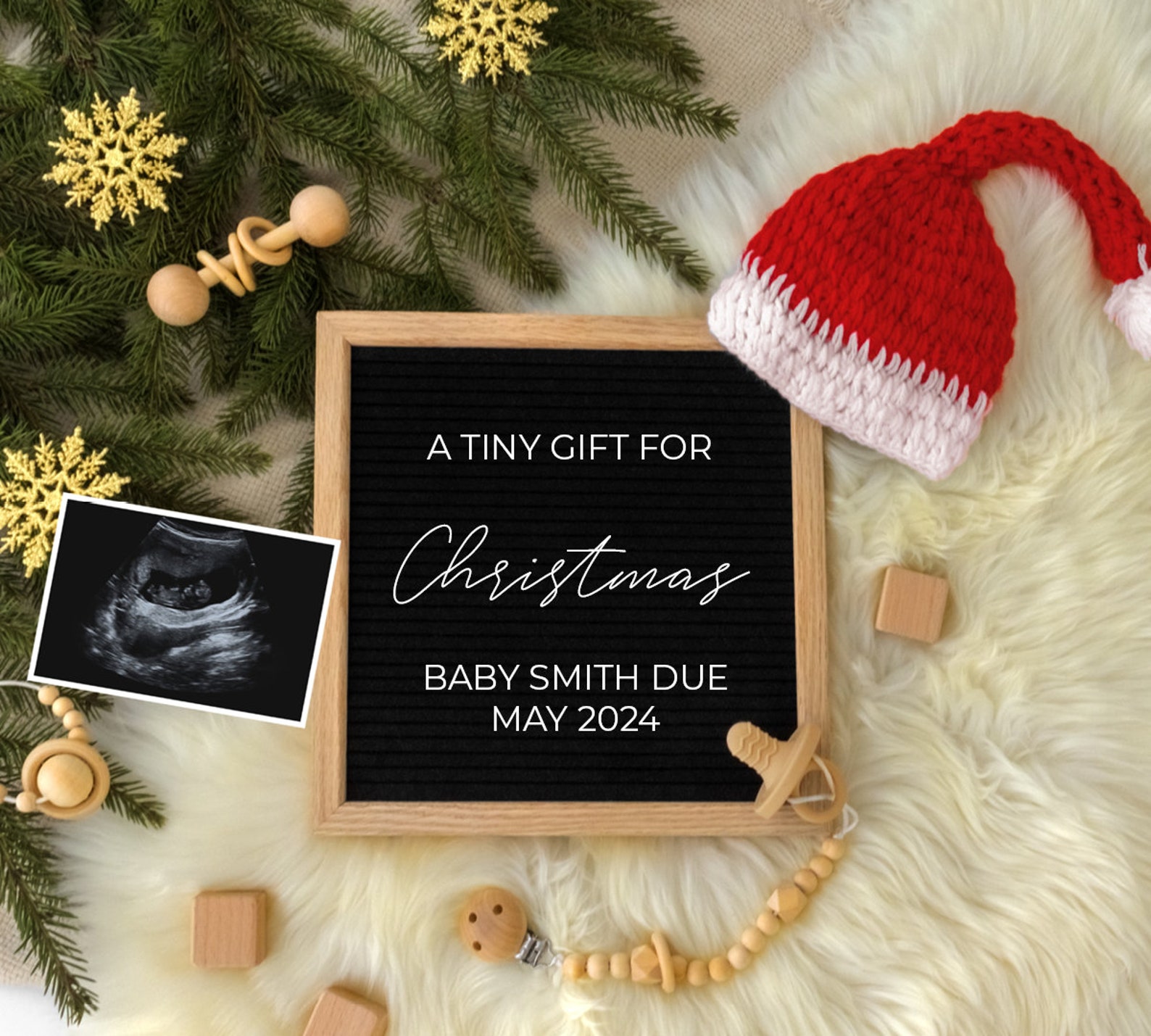 Social Media Christmas Baby Announcement - A Tiny Gift for Christmas - Etsy