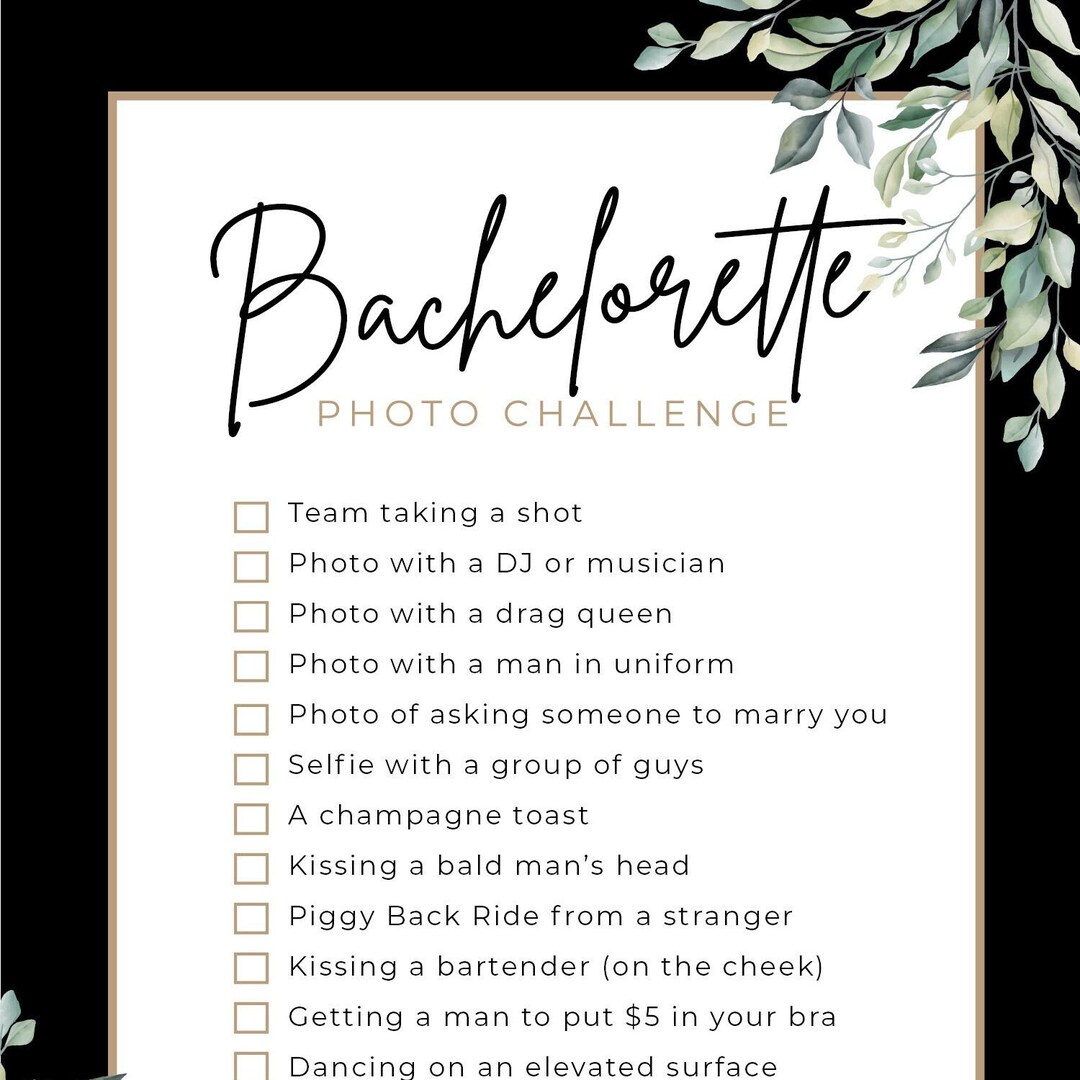 Bachelorette Photo Challenge 5x7 Card - Etsy