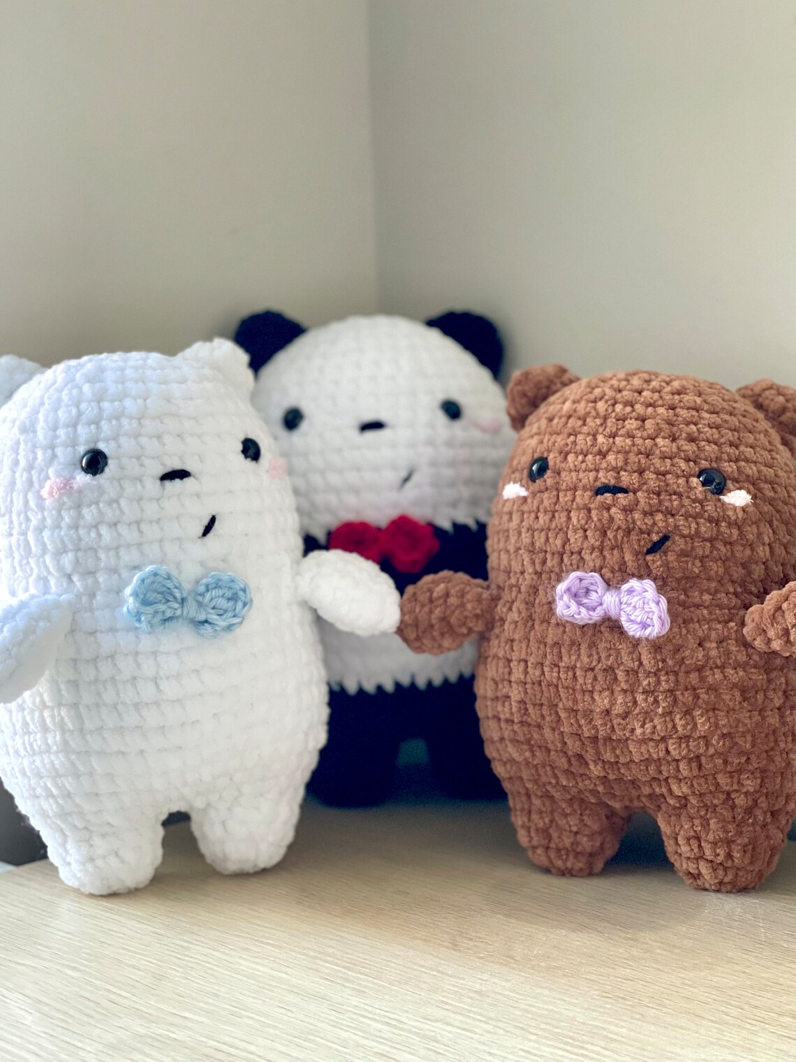 We Bare Bears Plushie Set comes With All 3 Bears - Etsy