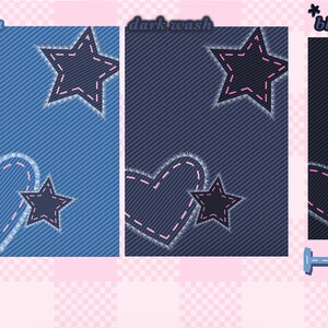 Y2K Denim FULL Collect Binder Set // Binder Cover & Card Placeholder ...