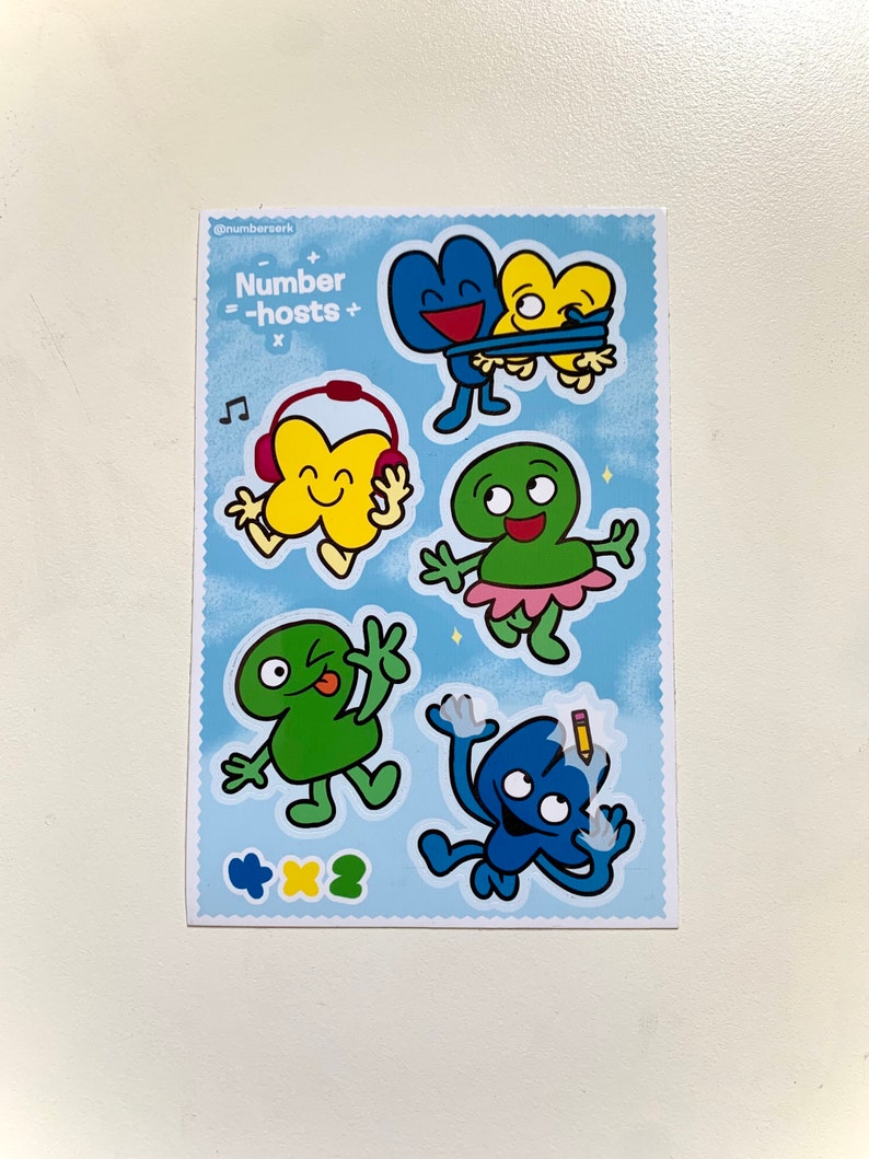 BFDI Algebralien Number Hosts Sticker Sheet - Etsy