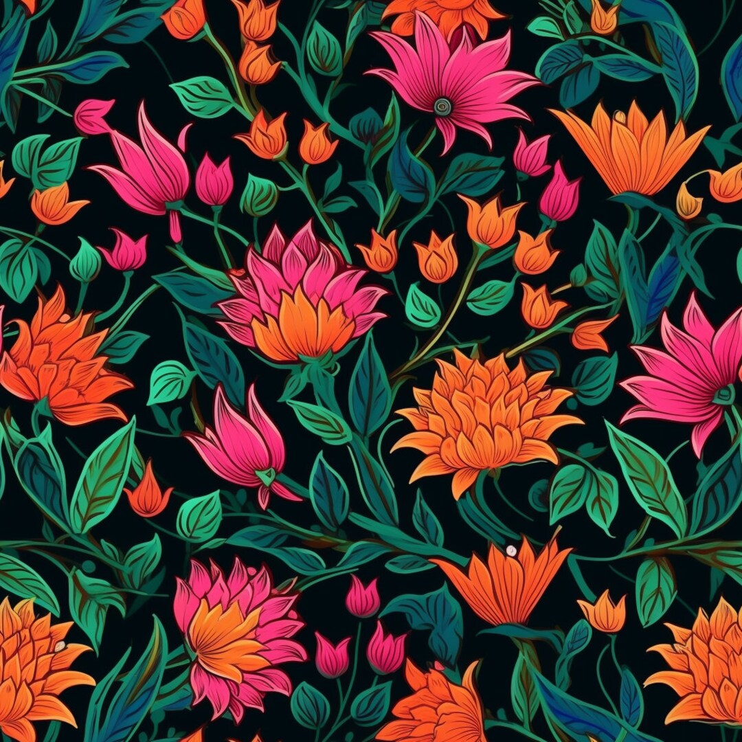 Floral Digital Paper - SEAMLESS - Watercolor Flower Patterns - 300 DPI ...