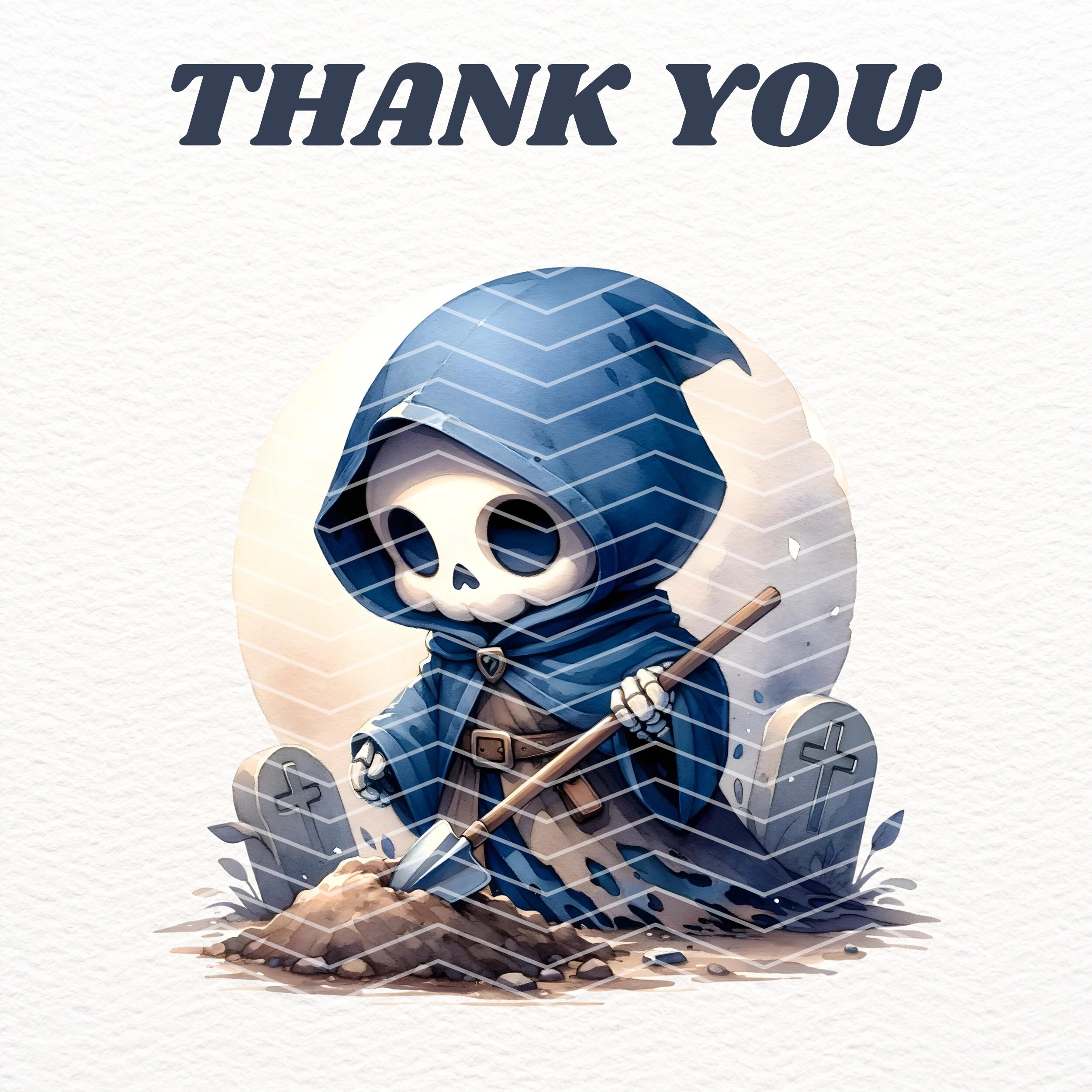 Cute Grim Reaper Watercolor Clipart for Halloween - Perfect for ...