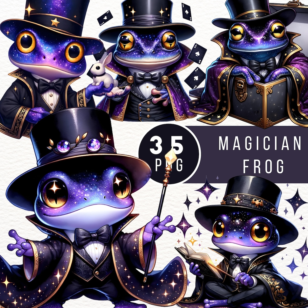 Magical Frog Watercolor Clipart PNG, Enchanting Amphibian Illustrations ...