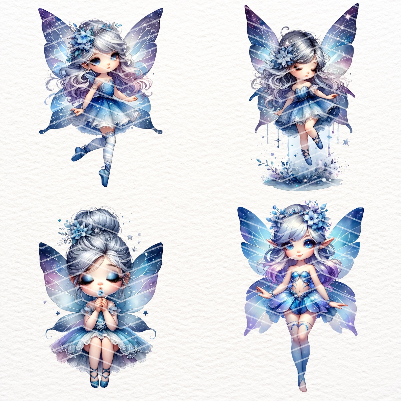 Star Sparkle Fairy Clipart Watercolor - Enchanting Digital Art for ...