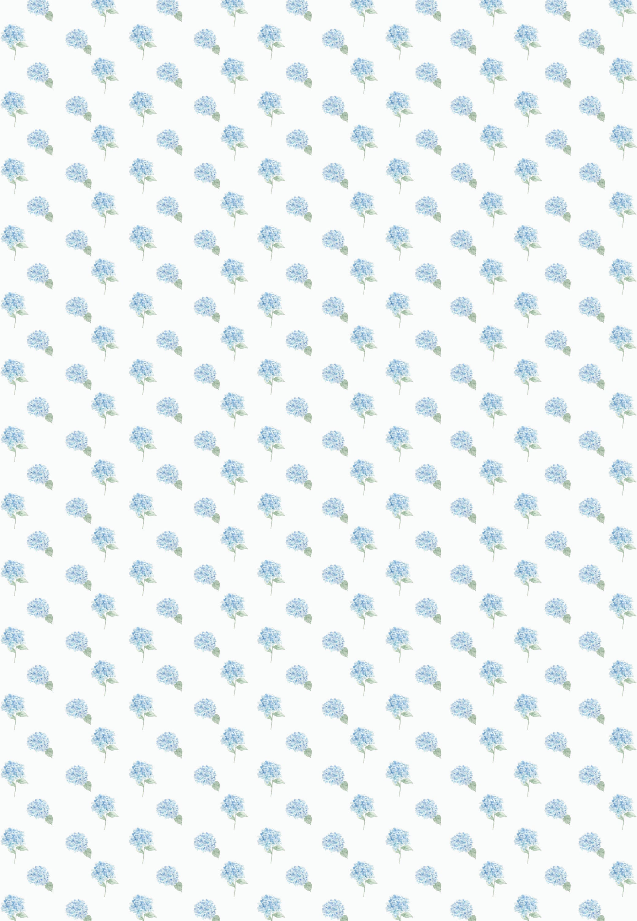 Blue Hydrangea Wrapping Paper, Watercolor Flower Gift Wrap, Floral ...