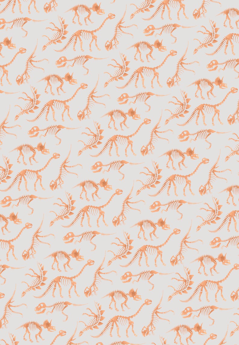 Dinosaur Fossils Gift Wrap, Dinosaur Skeleton Wrapping Paper, Gift for ...