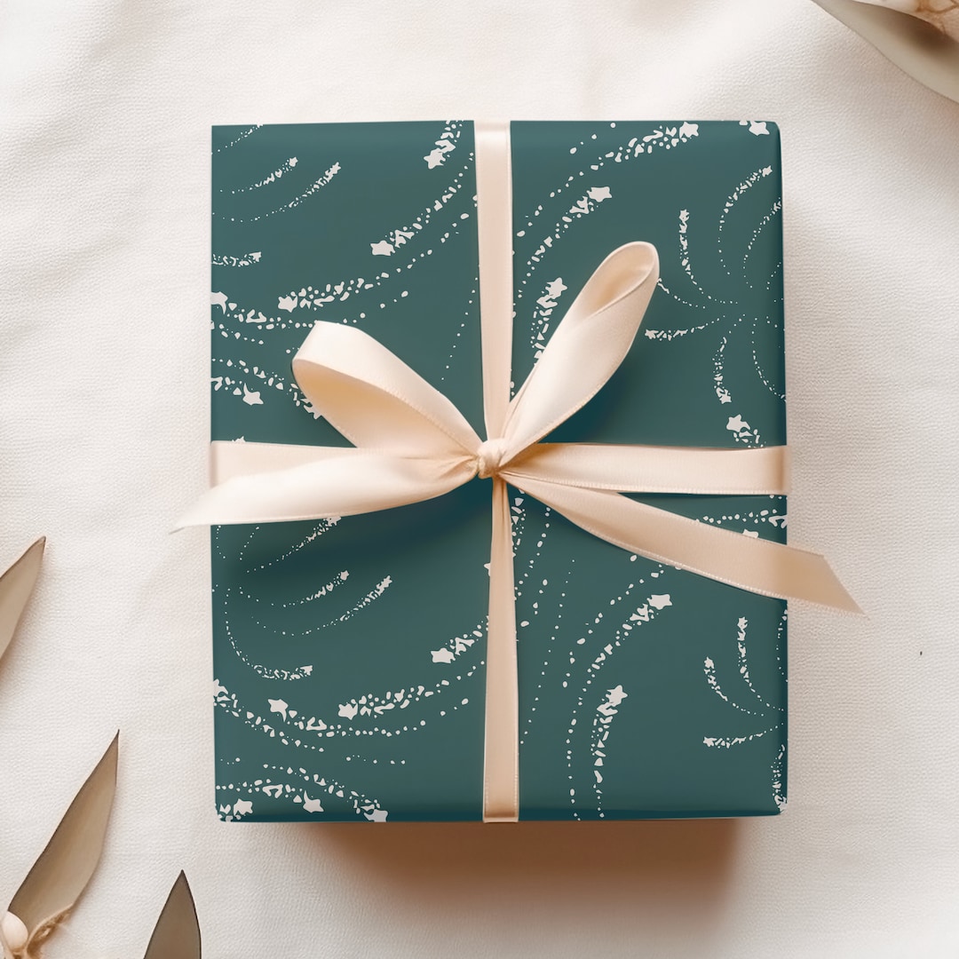 Firework Wrapping Paper, Starburst Cluster Gift Wrap, Abstract Night ...