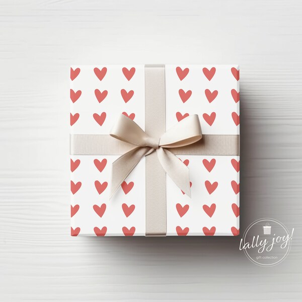 Hearts Wrapping Paper - Etsy