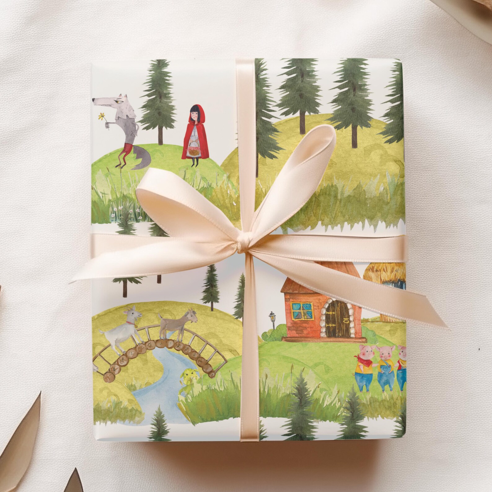 Illustrated Fairy Tale Gift Wrap, Kid's Wrapping, Fairytale {little Red ...