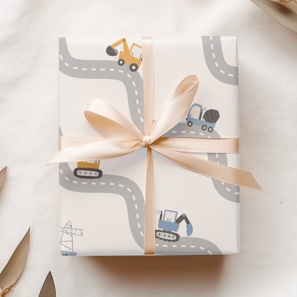 Construction Themed Wrapping Paper - Etsy