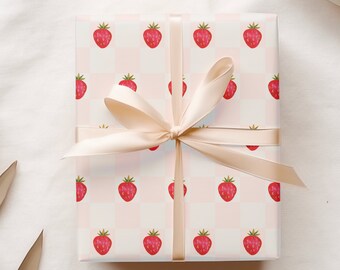 Gingham Red and Pink Wrapping Paper - Etsy