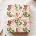 Cowboy Gingerbread Man Wrapping Paper, Christmas Cactus Gift Wrap, Fun ...