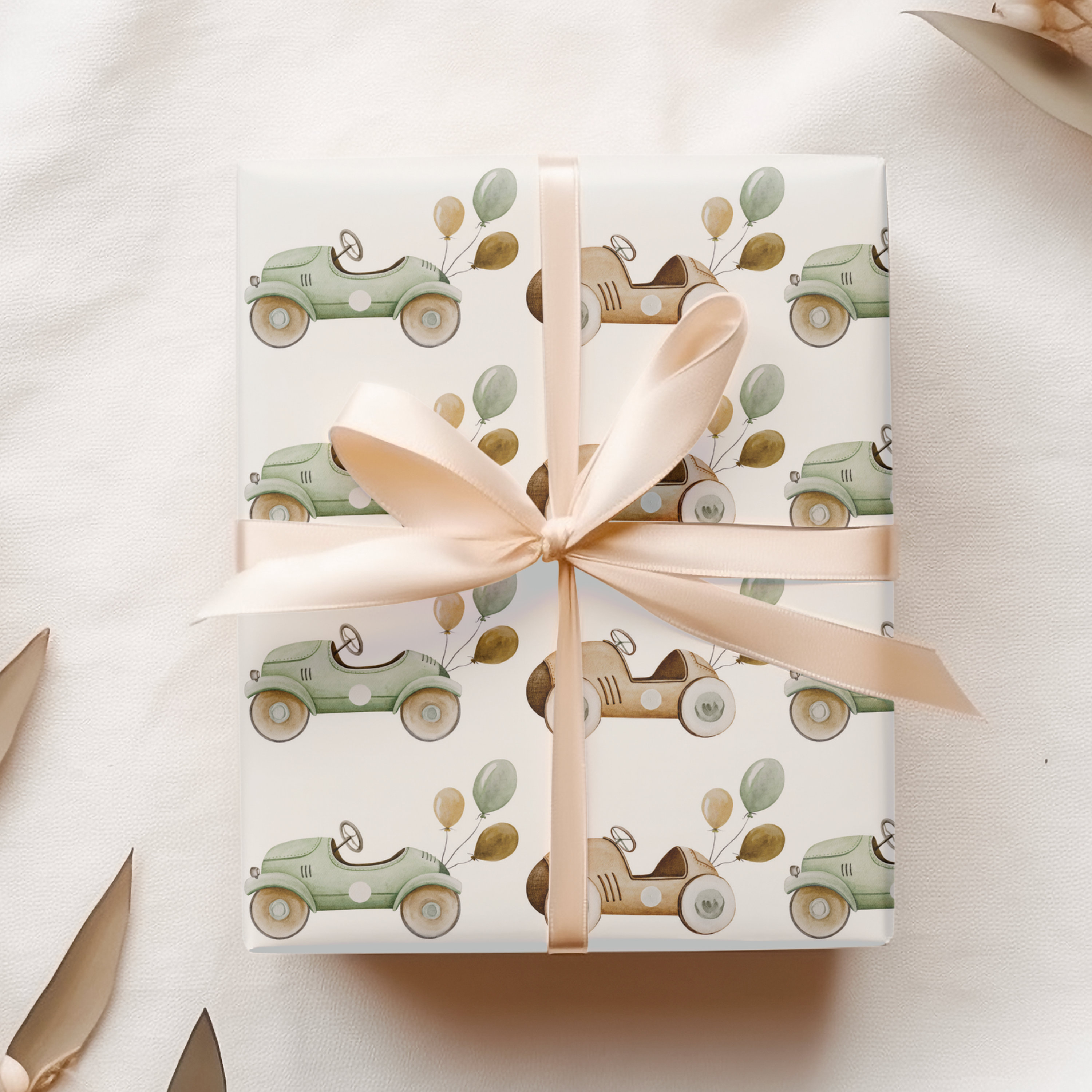 Race Car Gift Wrap, Illustrated Cars Wrapping Paper, Toddler Birthday ...