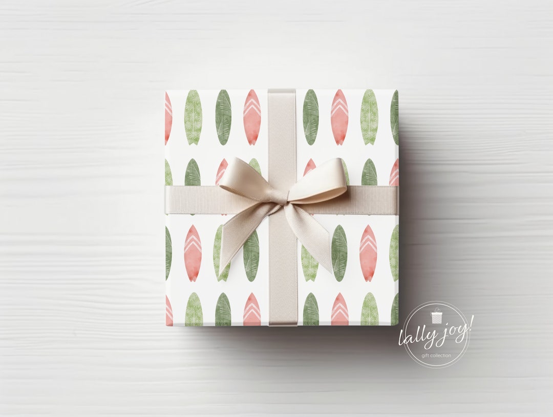 Surfboard Wrapping Paper, Surf Board Gift Wrap, Christmas Wrapping ...
