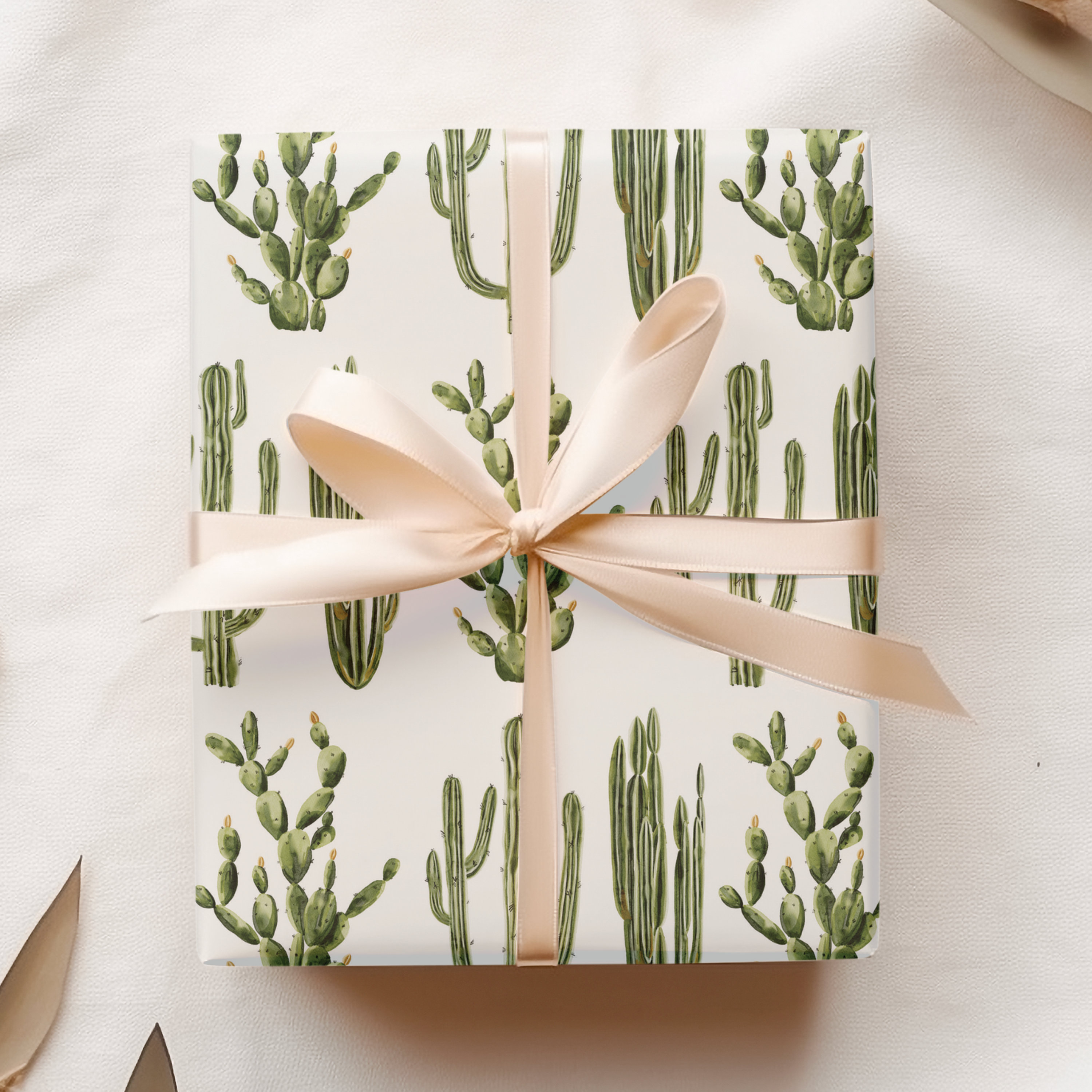 Watercolor Cactus Wrapping Paper, Southwestern Desert Themed Gift Wrap ...