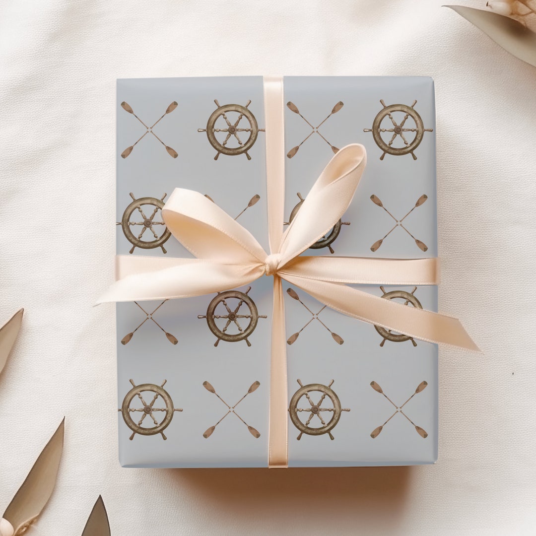 Nautical Wrapping Paper, XOXO Gift Wrap, Gift for Sailor or Boat Lover ...