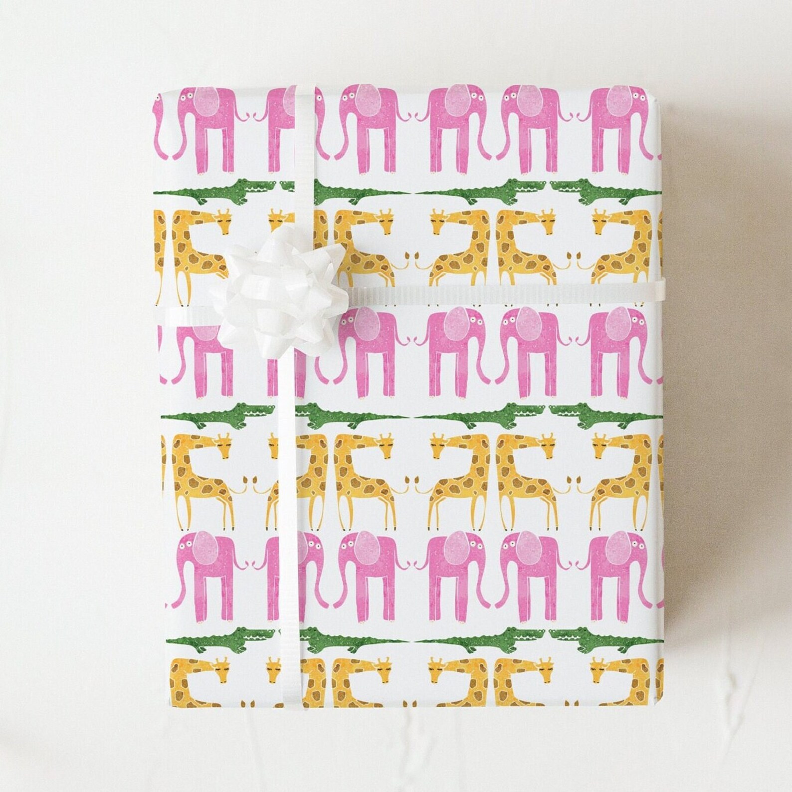 Safari Animal Wrapping Paper, Jungle Animals Gift Wrap, Zoo Themed ...