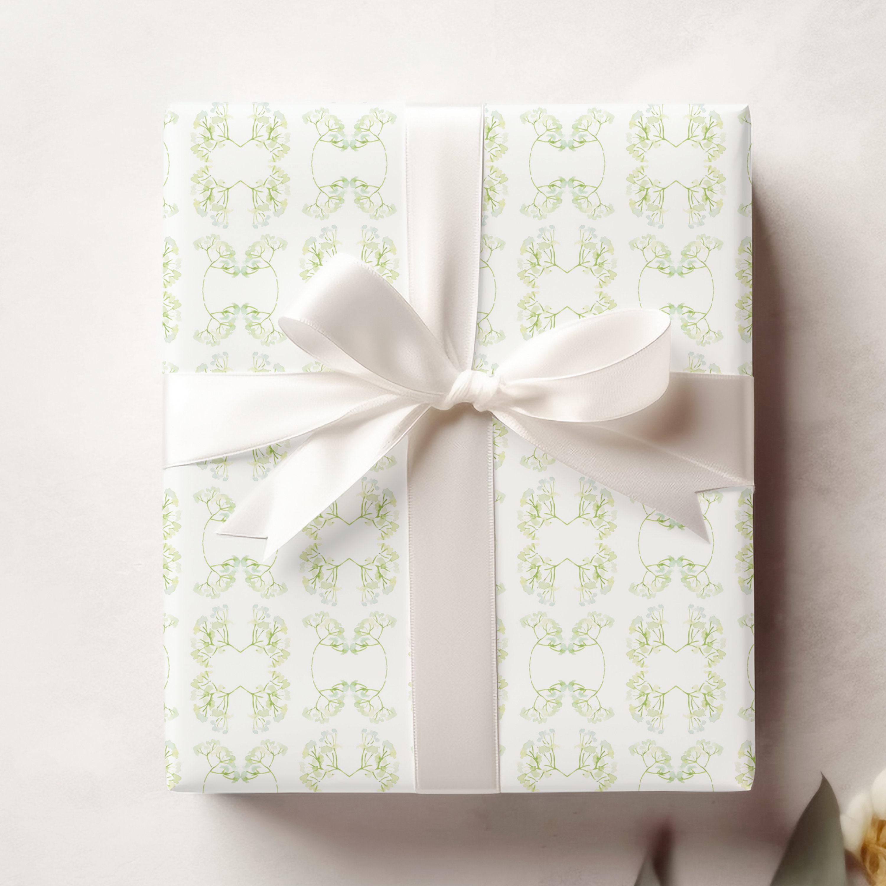 Sage Green Floral Wrapping Paper, Elegant Gift Wrap, Quality Gift ...
