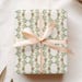 Illustrated Christmas Wreath Gift Wrap, Holiday Decor Wrapping Paper ...