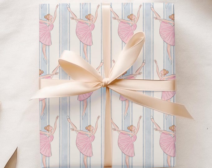 Elegant Ballerina Gift Wrap, Premium Wrapping Paper With Charming ...