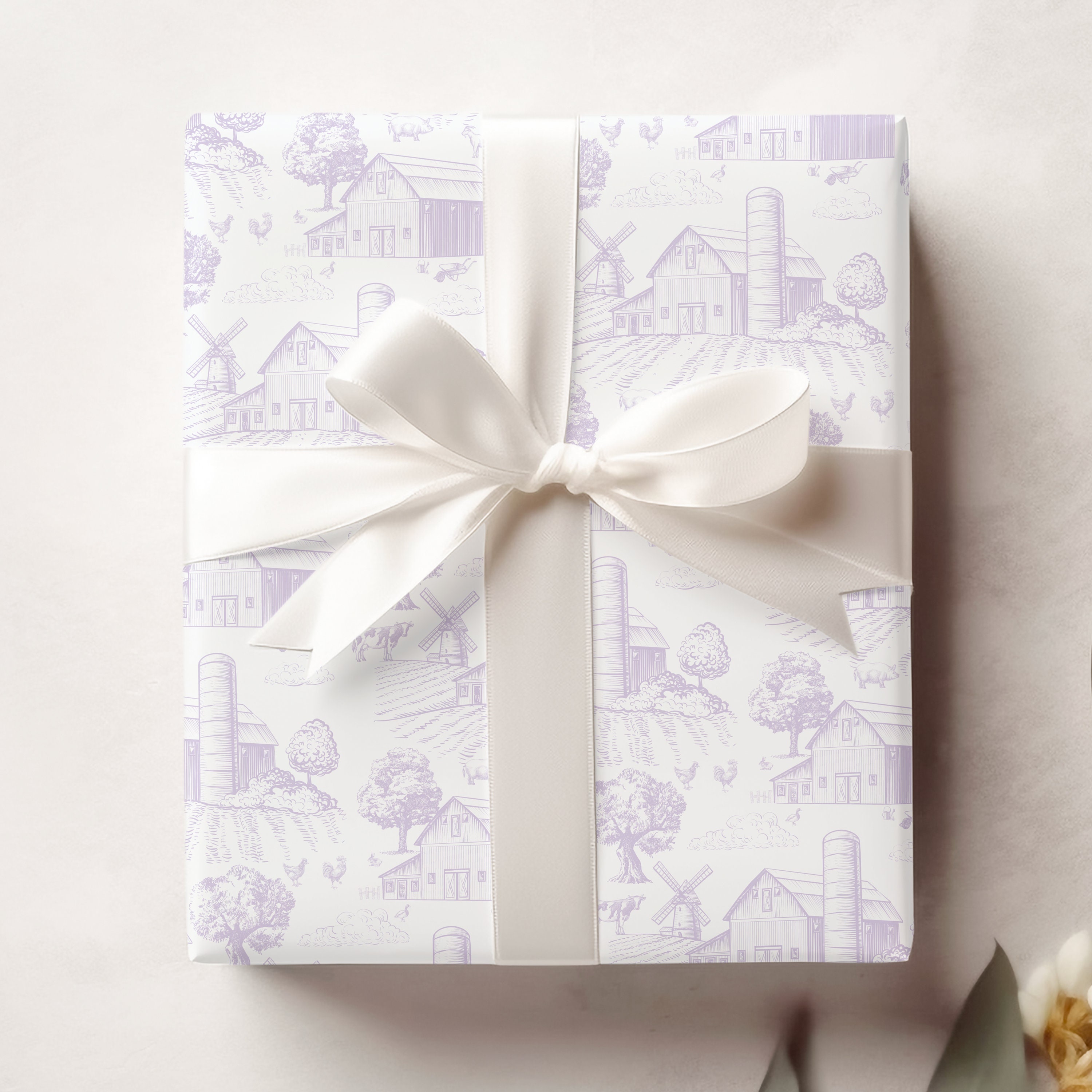 Farm Animals Gift Wrap, Cute Toile Wrapping Paper, Quality Gift Sheets ...