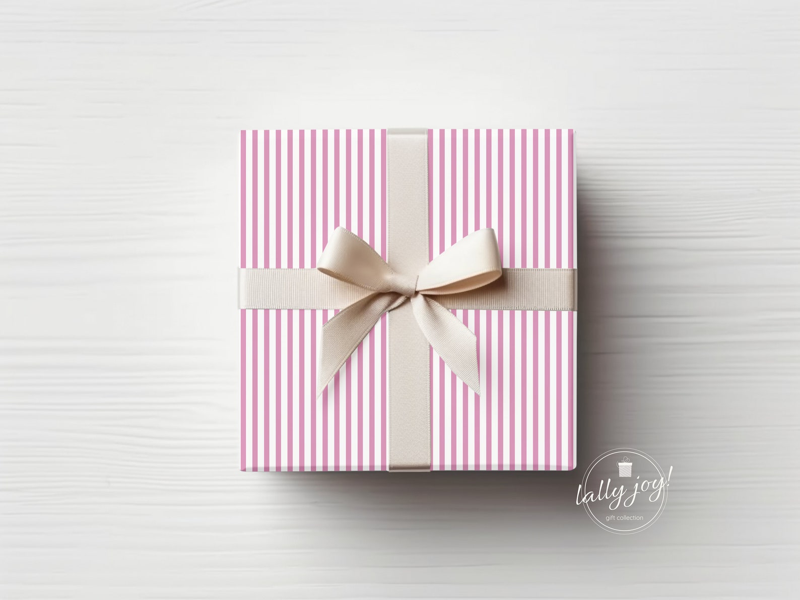 Pink Striped Gift Wrap Oxford Stripe Wrapping Paper Preppy - Etsy