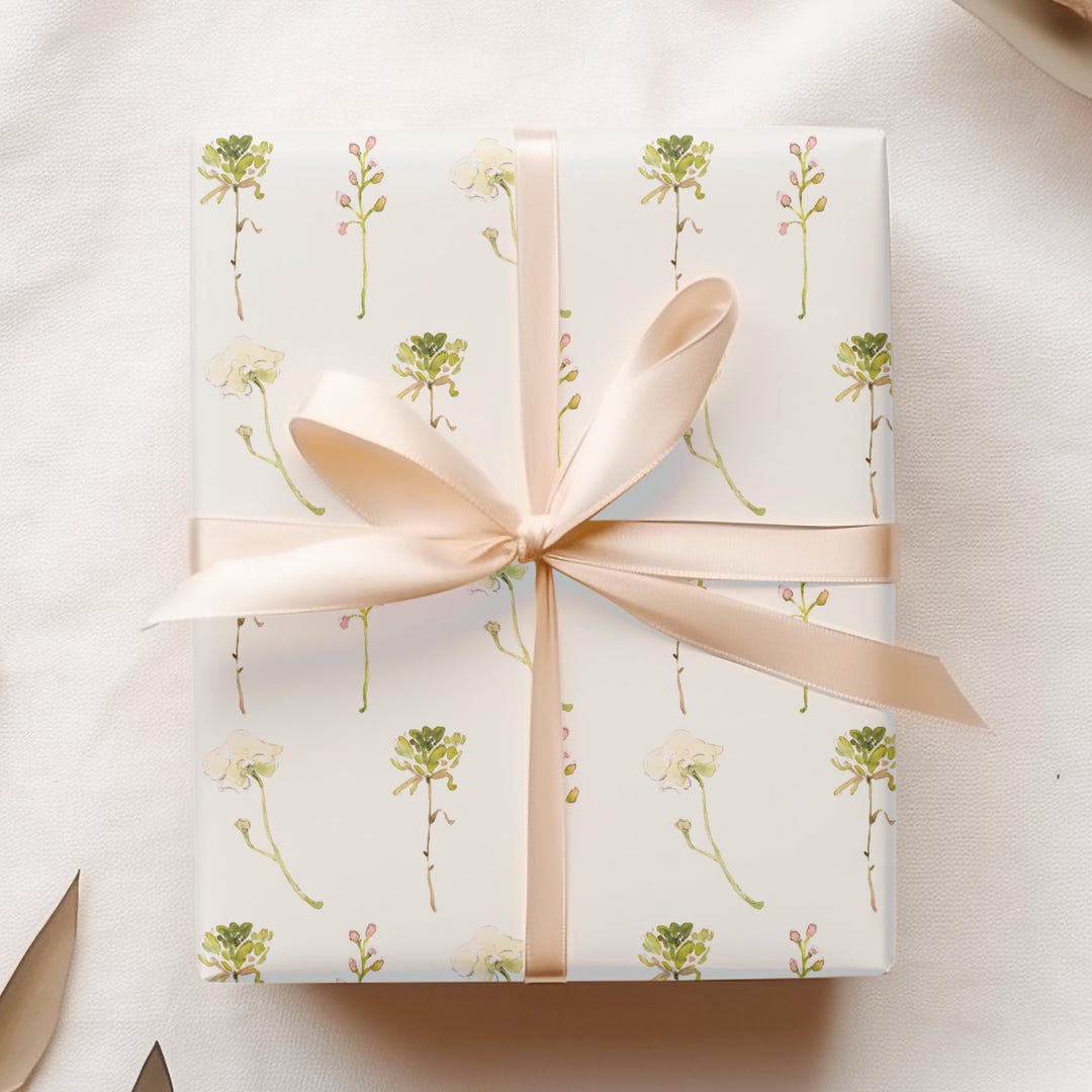 Watercolor Wildflower Wrapping Paper, Illustrated Spring Flowers Gift ...