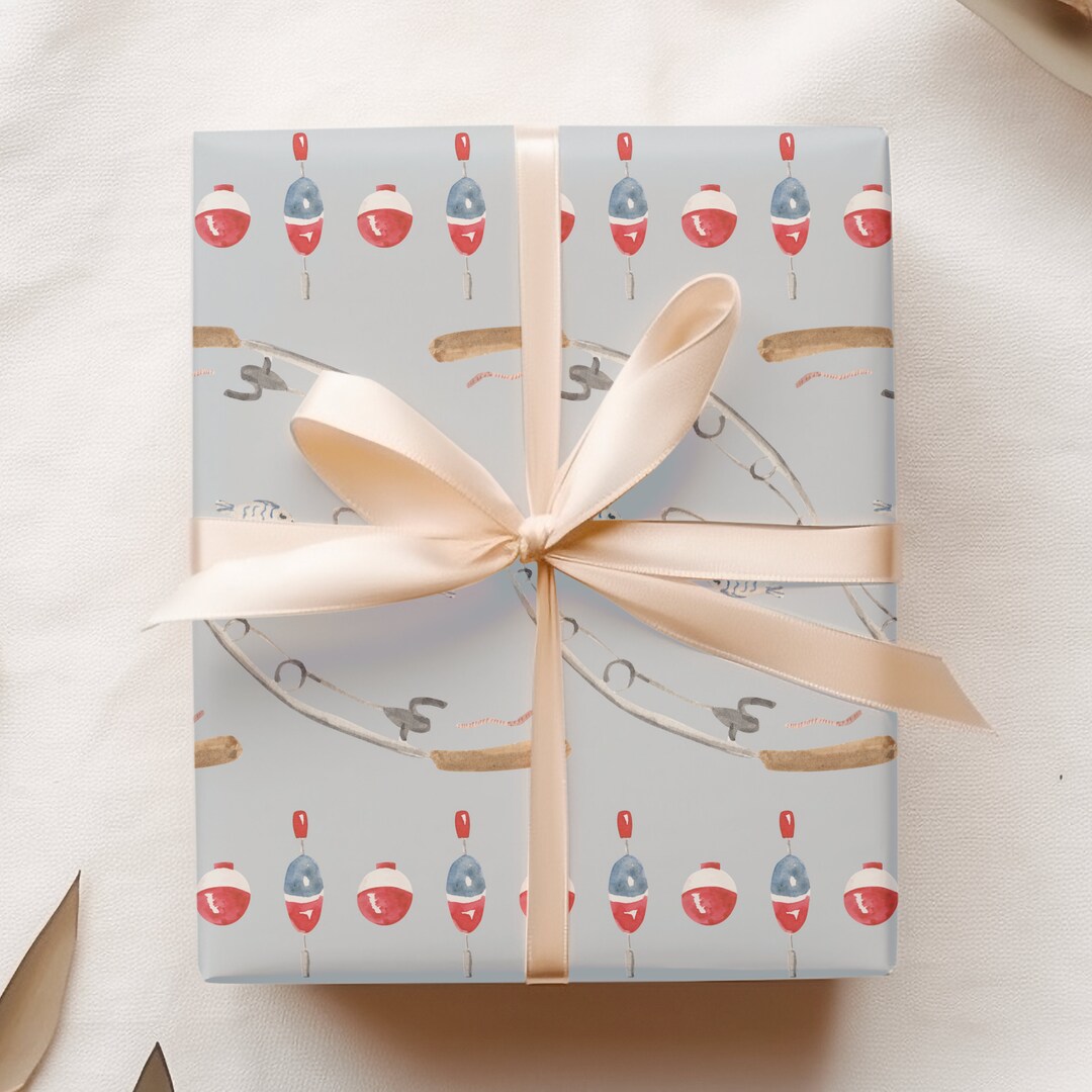 Kids Fishing Themed Wrapping Paper, Future Fisher Gift Wrap, Little ...