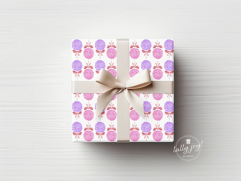 Lollipop Wrapping Paper, Candy Gift Wrap, Valentine Gifts for Kids ...