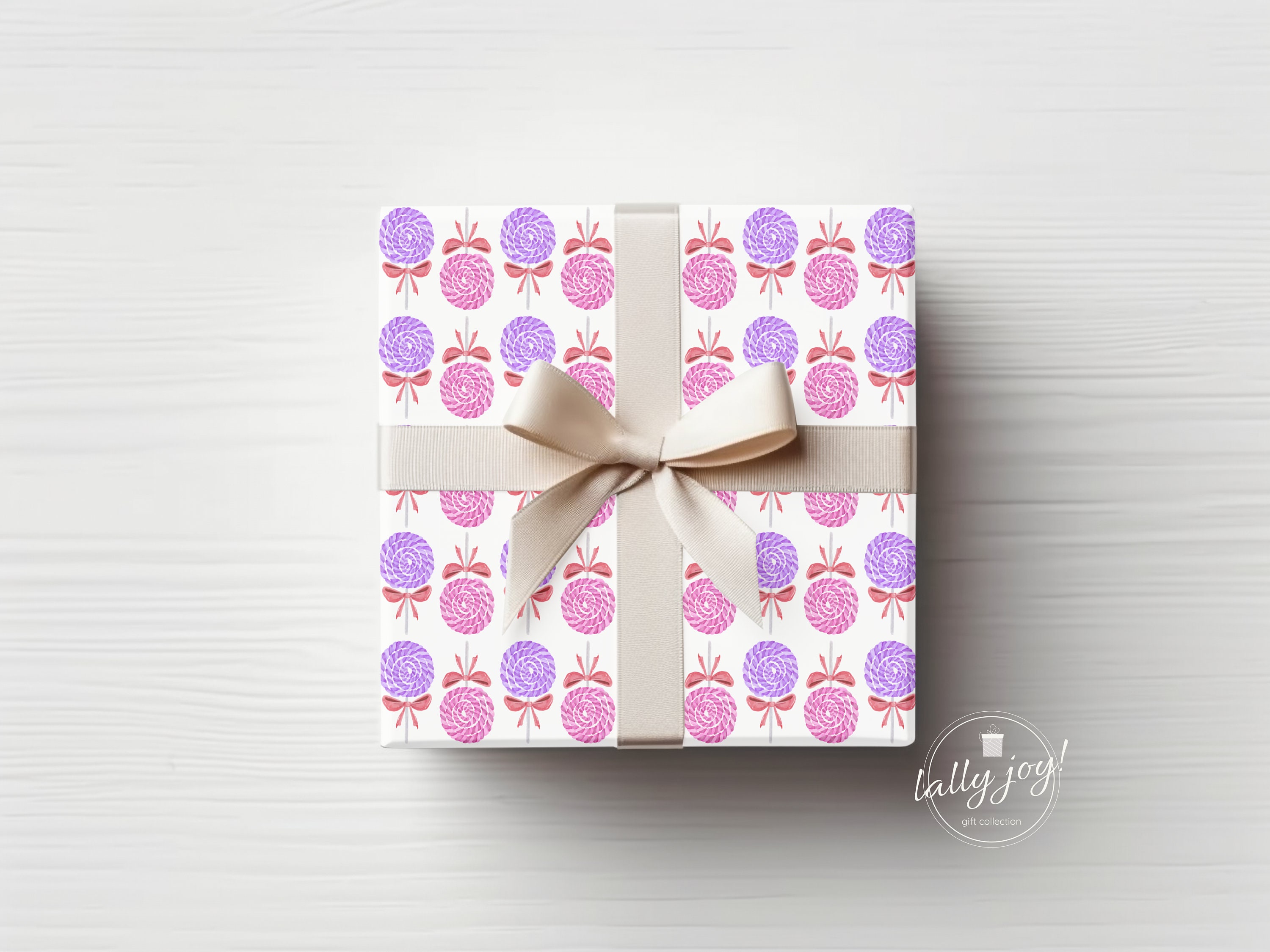 Lollipop Wrapping Paper, Candy Gift Wrap, Valentine Gifts for Kids ...