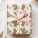 Cowboy Gingerbread Man Wrapping Paper, Christmas Cactus Gift Wrap, Fun ...