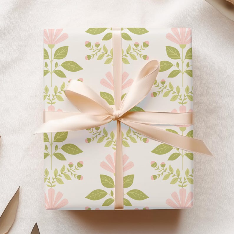 Cute Floral Pattern Wrapping Paper, Whimsical Flower Gift Wrap, Quality ...