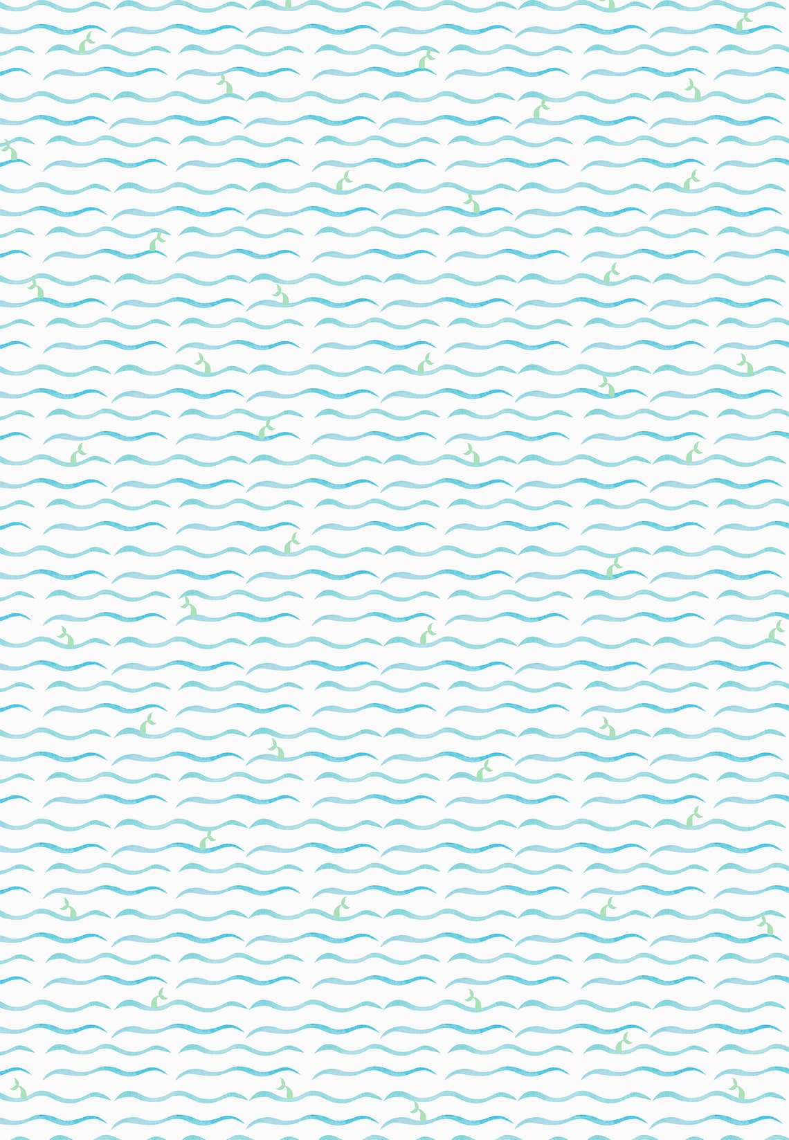 Mermaid Tails Wrapping Paper, Ocean Waves Gift Wrap, Mermaid Theme ...