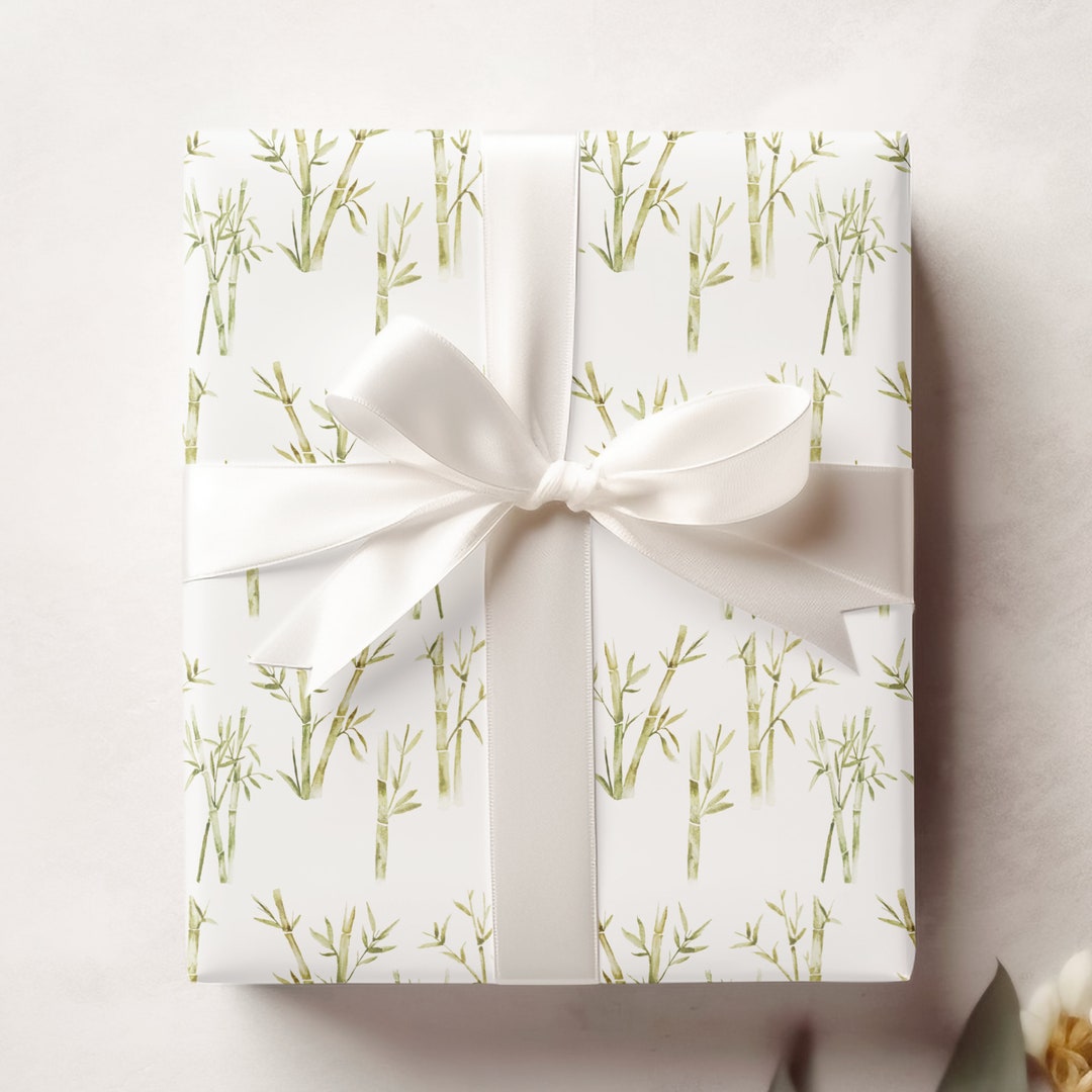 Bamboo Wrapping Paper, Botanical Gift Wrap, Minimalistic Design, Modern ...