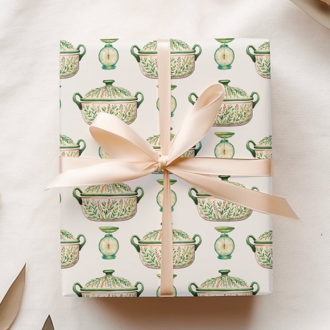 Sourdough Baking Gift Wrap, Illustrated Dutch Oven Wrapping Paper ...