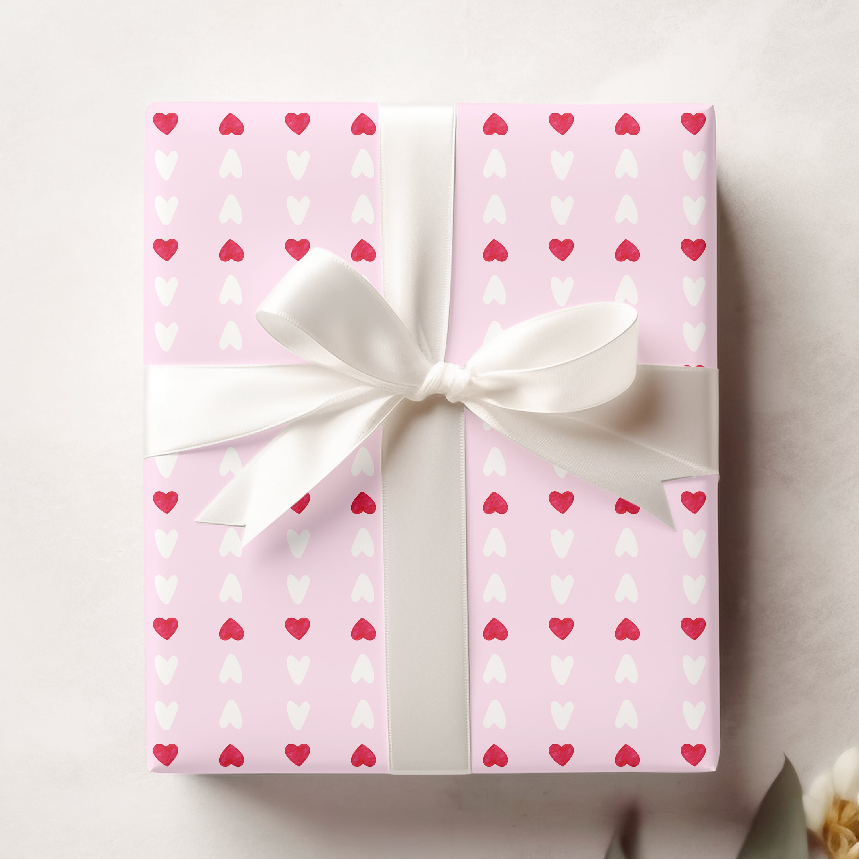 Heart Wrapping Paper, Watercolor Hearts Gift Wrap, Girly Wrapping ...