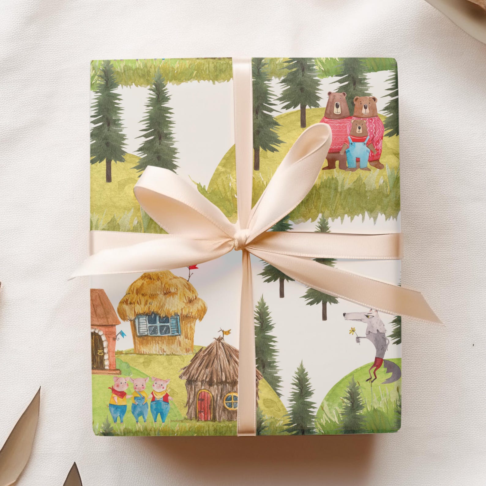 Illustrated Fairy Tale Gift Wrap, Kid's Wrapping, Fairytale {little Red ...
