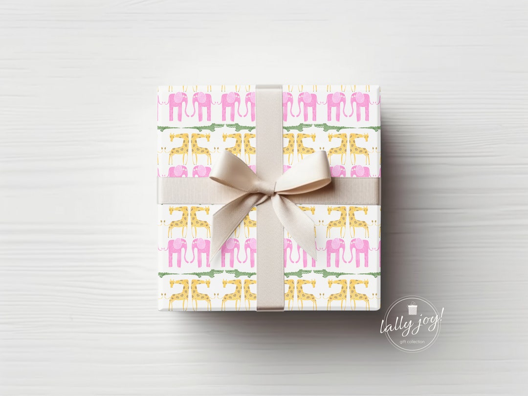 Safari Animal Wrapping Paper Jungle Animals Gift Wrap Zoo - Etsy