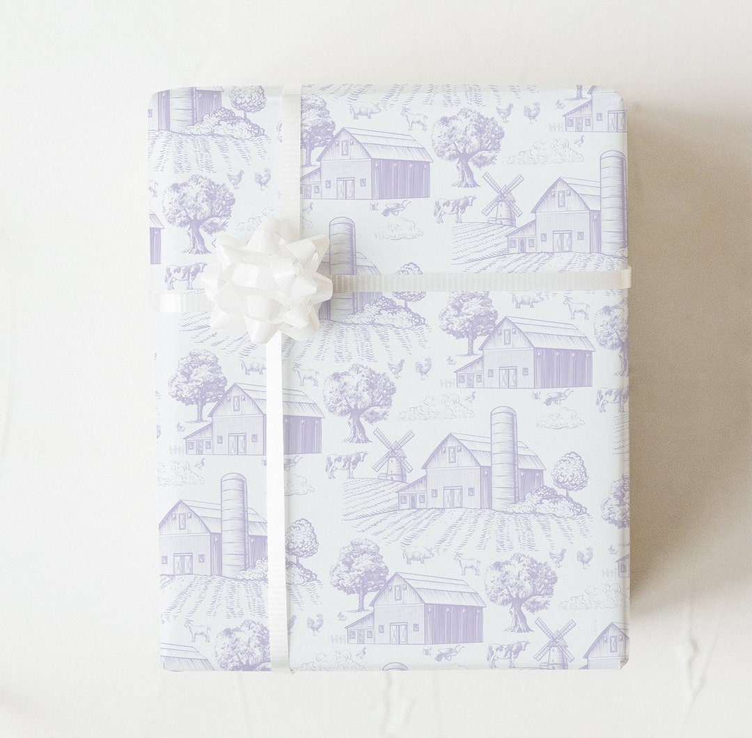 Farm Animals Gift Wrap, Cute Toile Wrapping Paper, Quality Gift Sheets ...