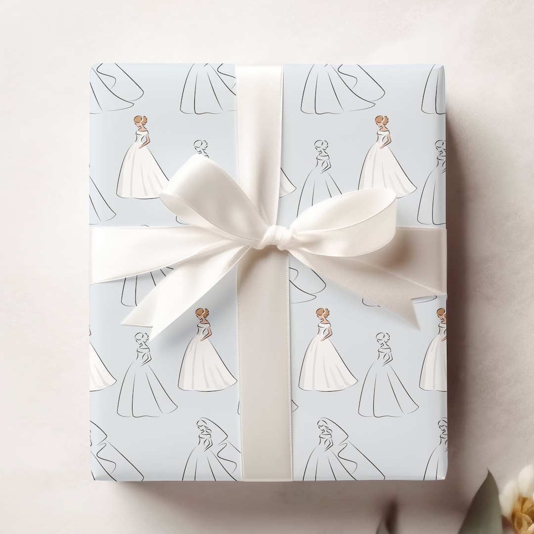 Bridal Shower Gift Wrap, Wedding Wrapping Paper, Minimalistic Wrapping ...