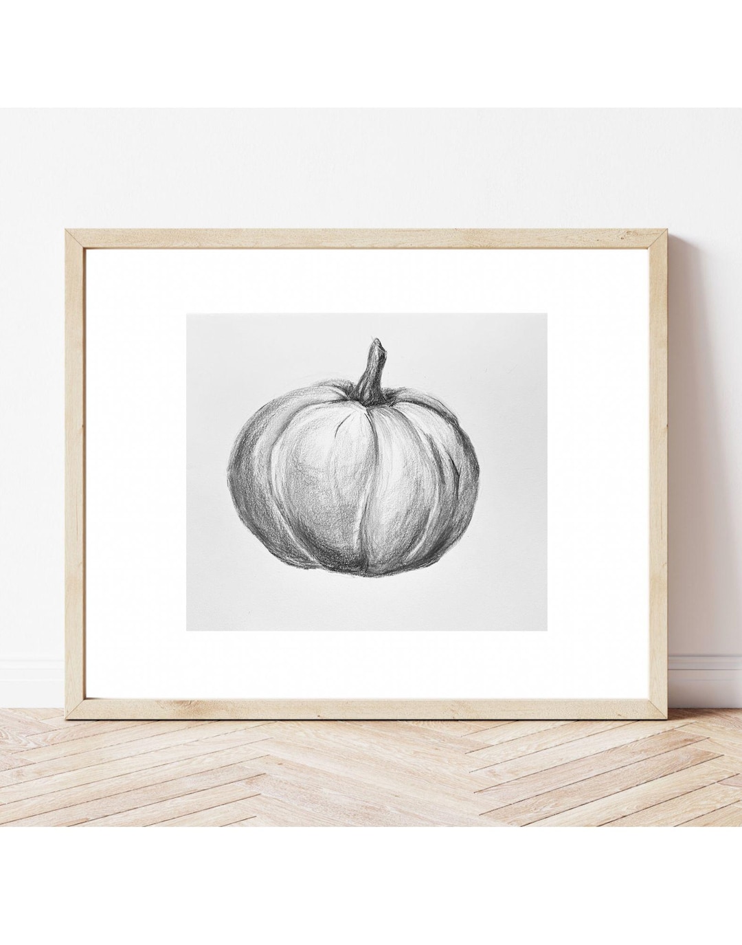 Pencil Drawing Fall Printable Wall Art Fall Decor Autumn Decor Pumpkin ...