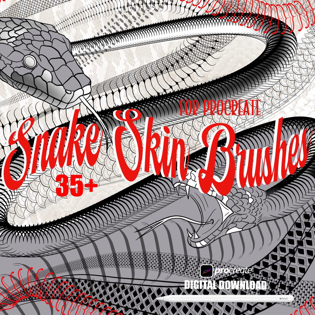 Procreate Snake Skin Brushes: Reptile Tattoo Designs (digital Download ...