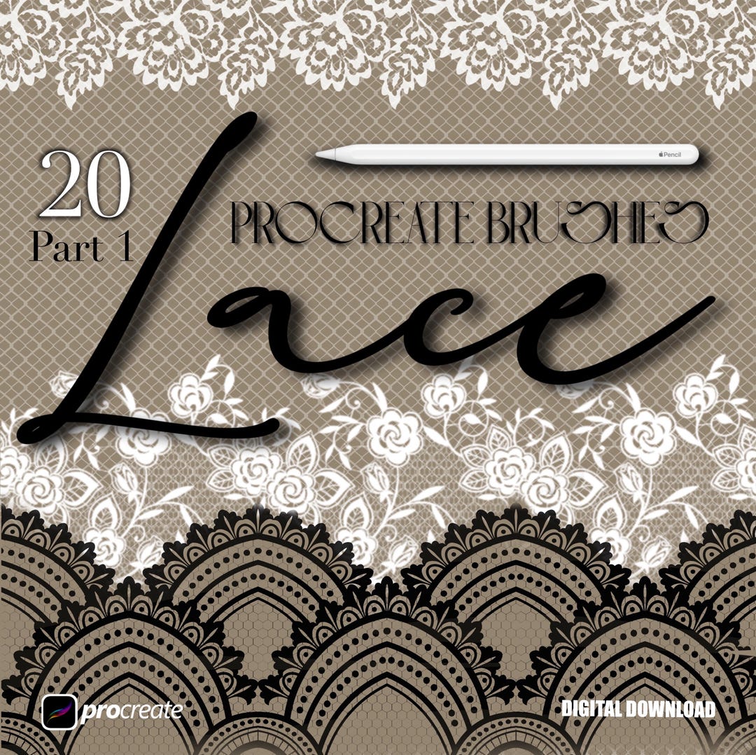 20 Procreate Seamless Lace Brushes Lace Texture Brushes clothes Textile ...
