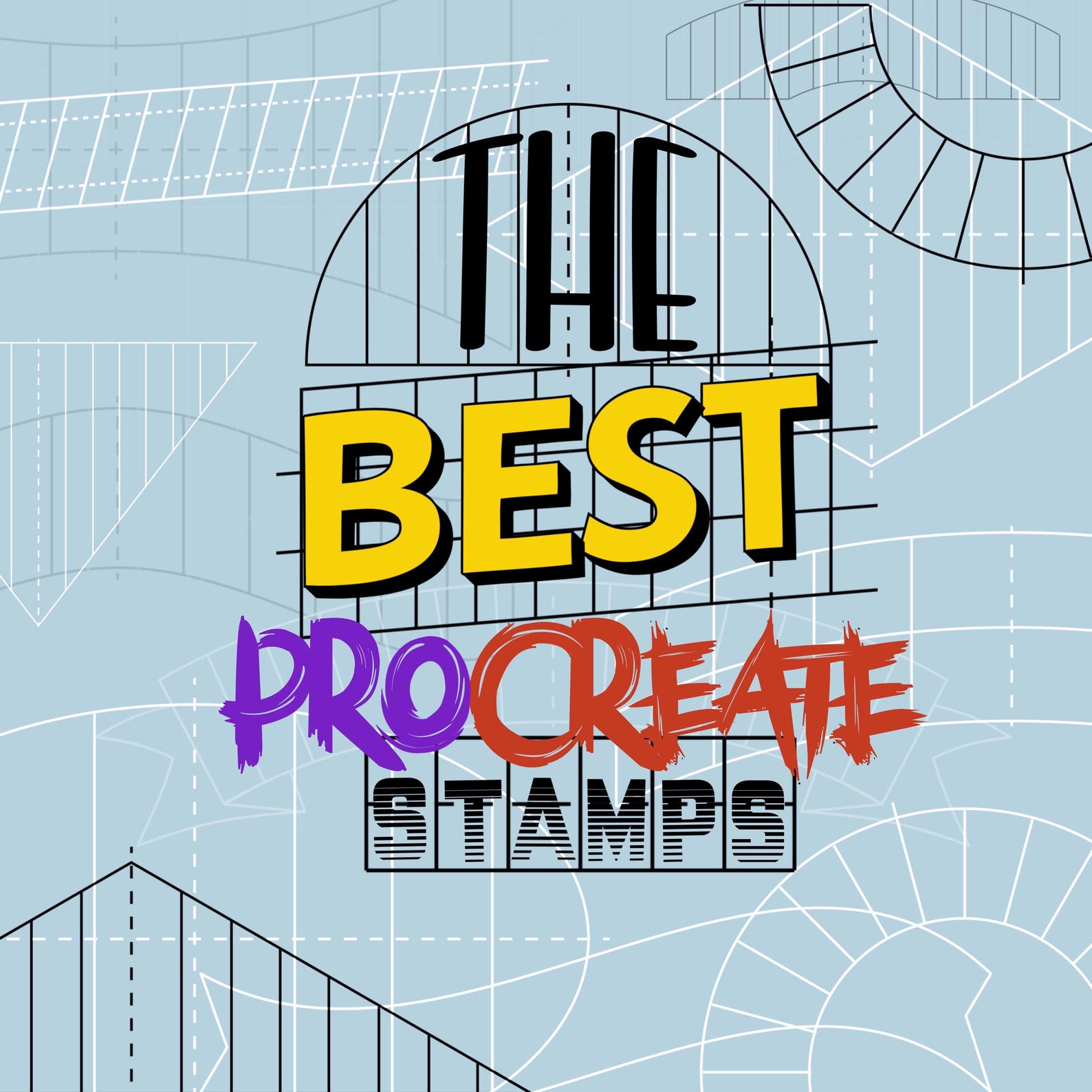 70 Procreate Lettering Grid Stamps | Lettering Template | Calligraphy ...