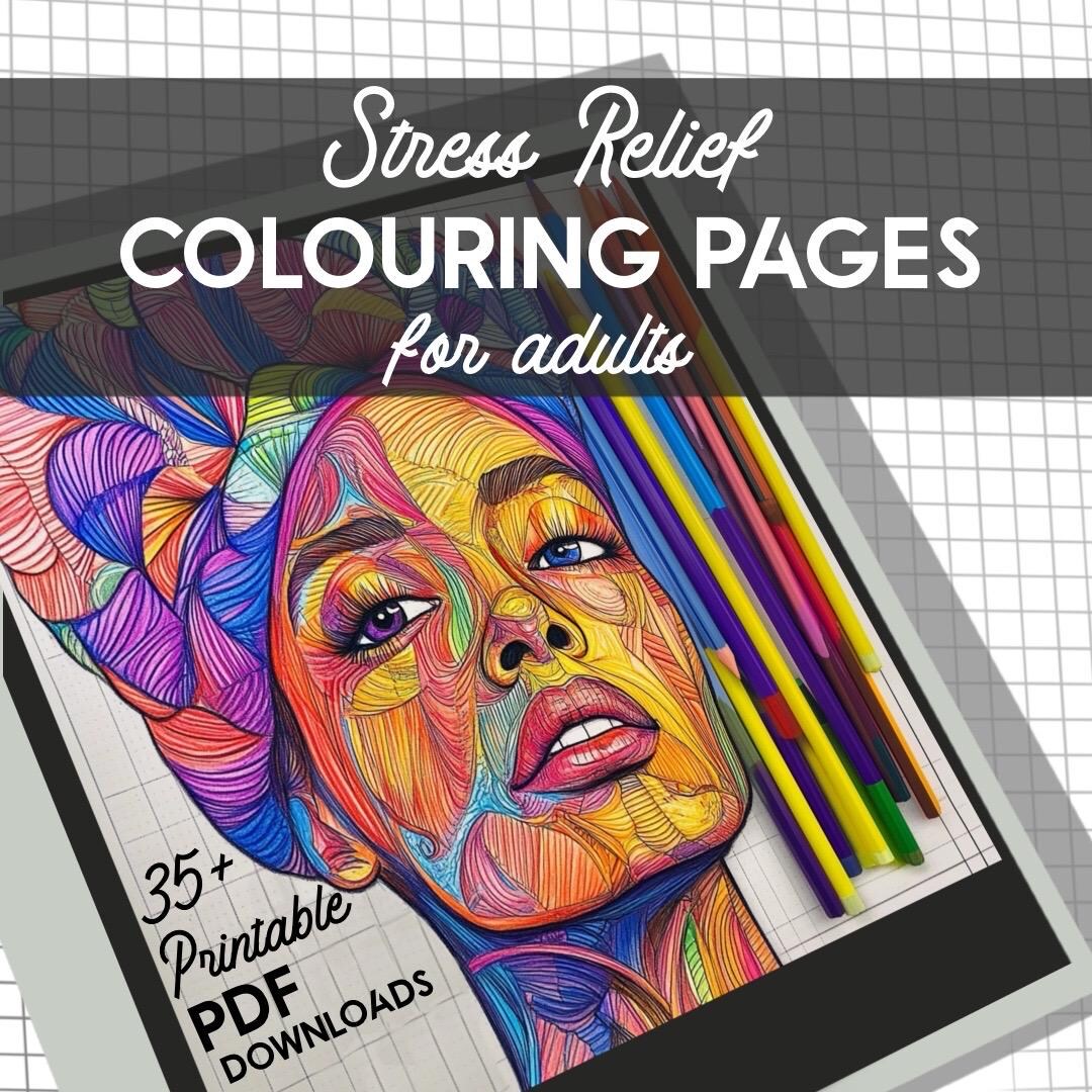 35+ Stress Relief Colouring Pages for Adults | Floral Portrait Woman ...