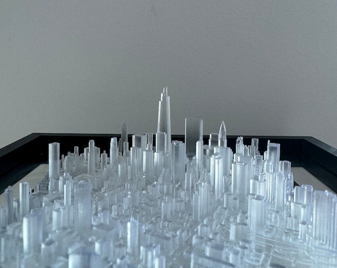 Crystal 3D Printed Map of Manhattan | NYC Wall Art Decor | Big Apple ...