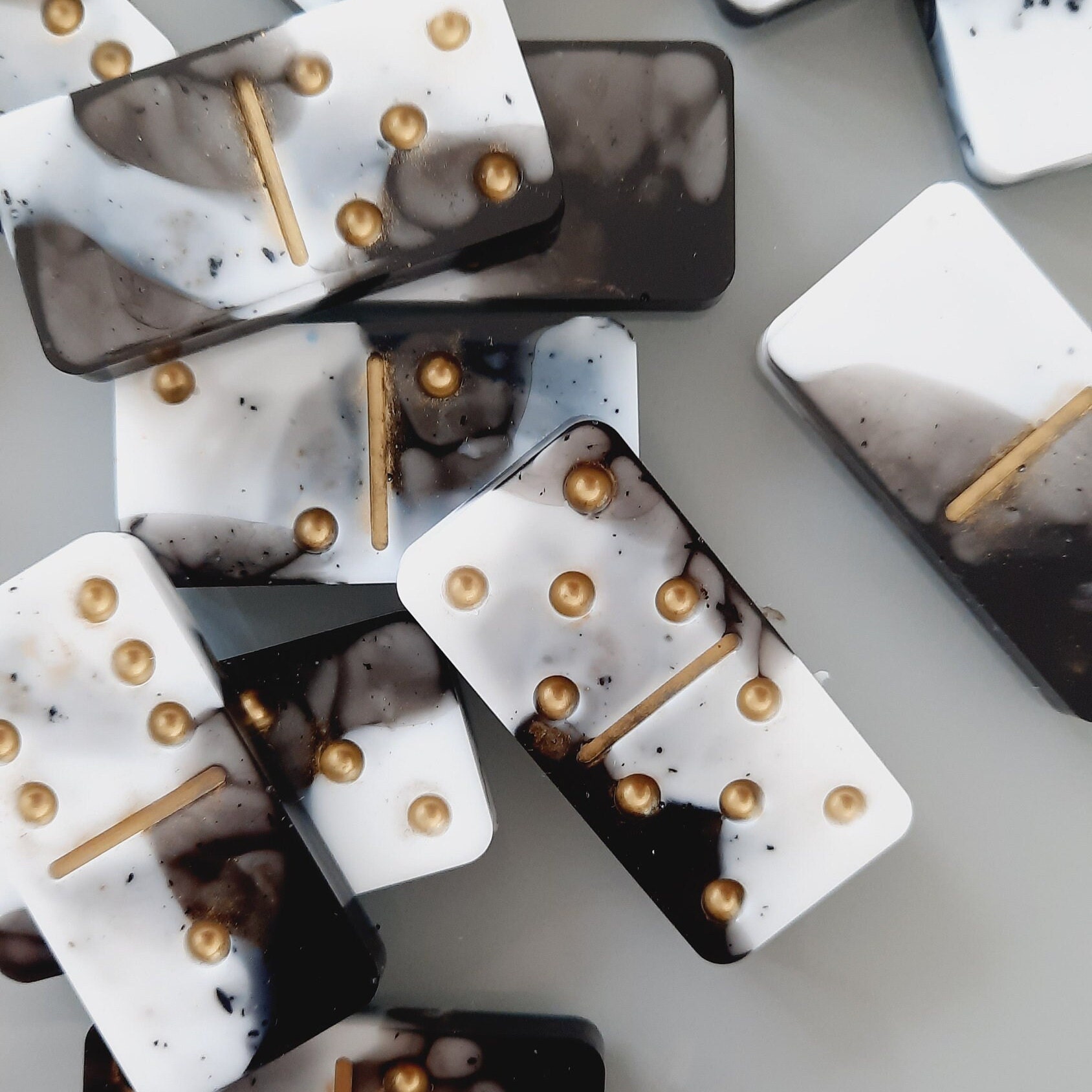 Custom Resin Domino Tiles in Wood Box | Stylish Game Set for ...
