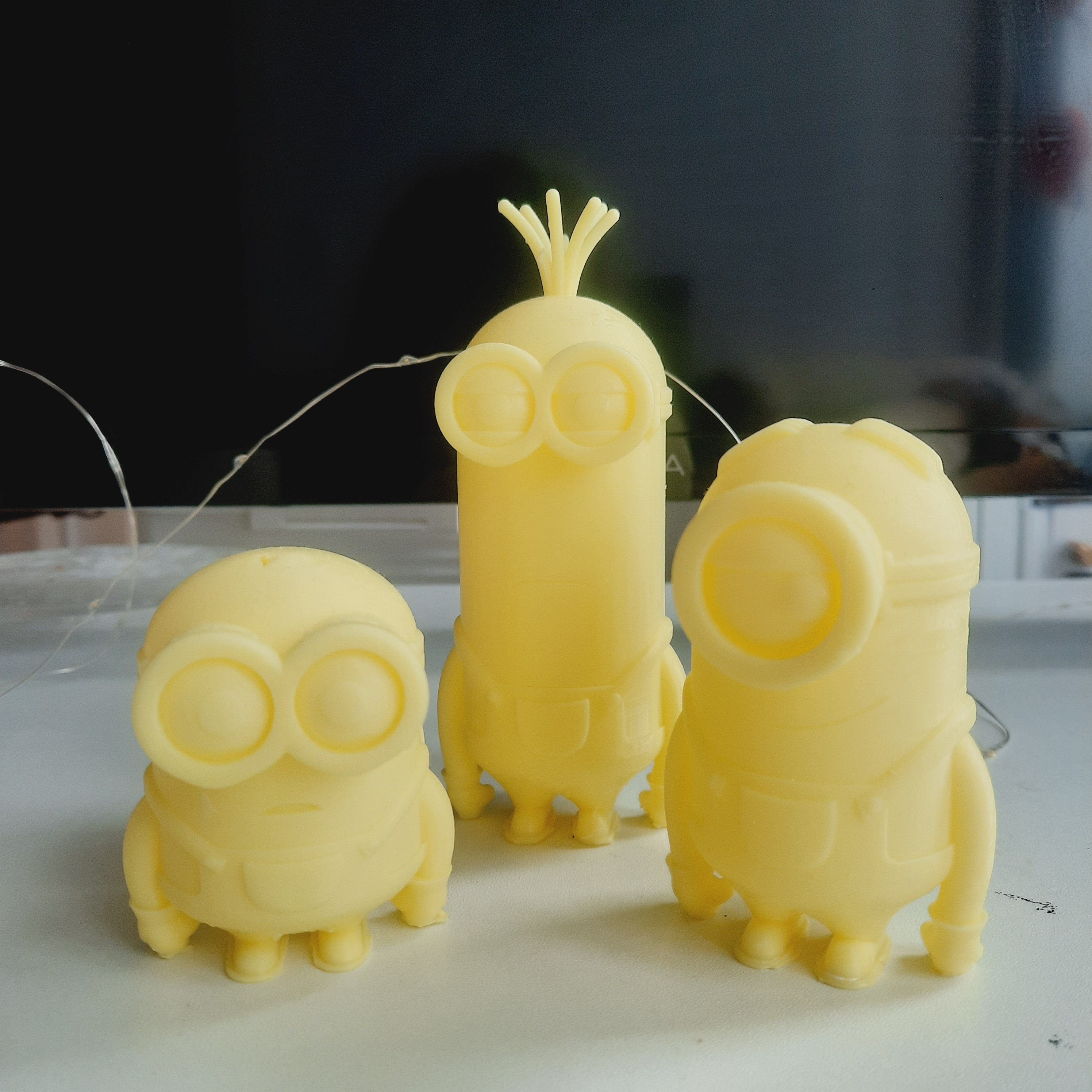 Set Of 3 3d Printed The Minions Figures Handcrafted Statues